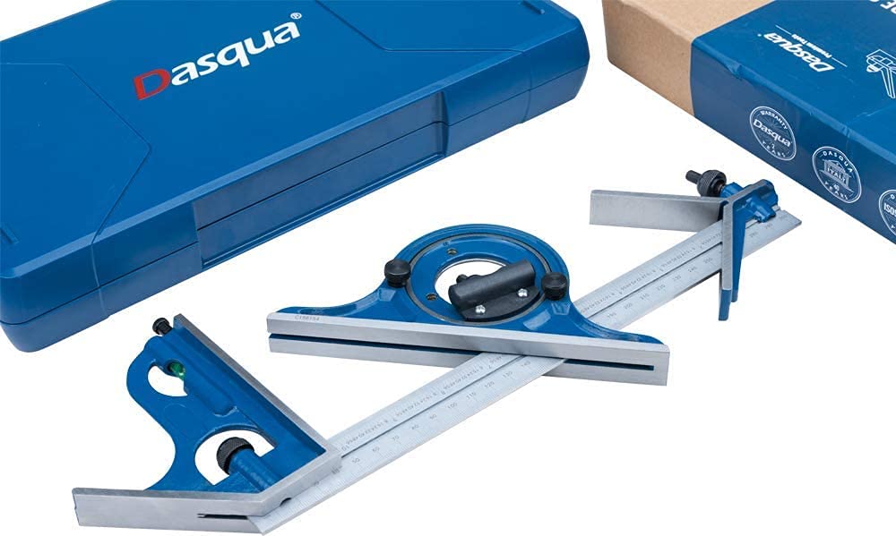 DASQUA High Accuracy 300mm 12 Easy Reading Digital Electronic 4 Combination Square Set Steel Ruler Square Head Digital Protractor Center Head Dasqua Tools Chronos