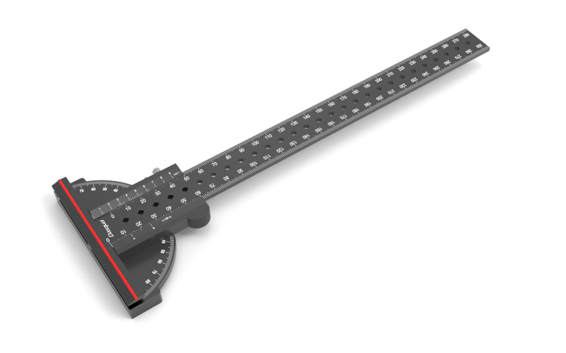 Dasqua Black-Red Plus Multi Rotary Measuring Ruler 300 MM Metric 1804 ...