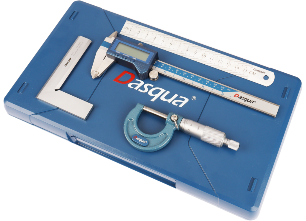 Dasqua 4pc Precision Measuring Set Digital Caliper, Micrometer, Square ...