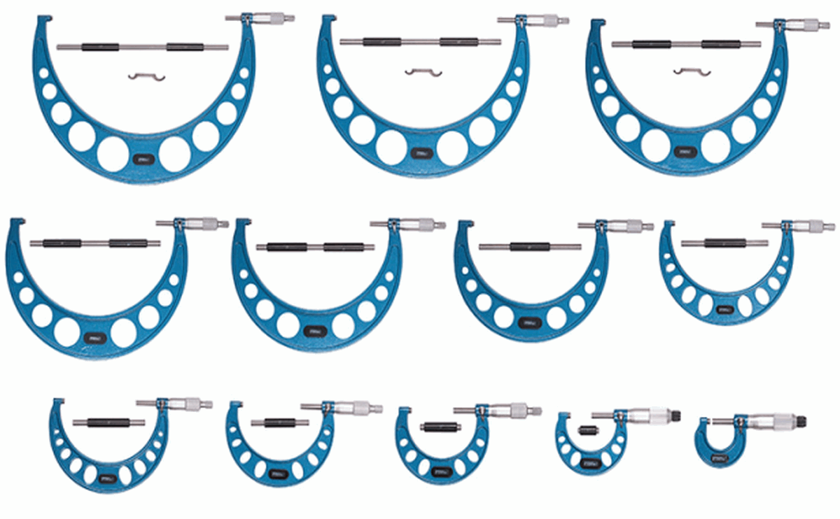 Dasqua 12 Pieces Outside Micrometer Set 0 - 300 mm x 0.01 mm