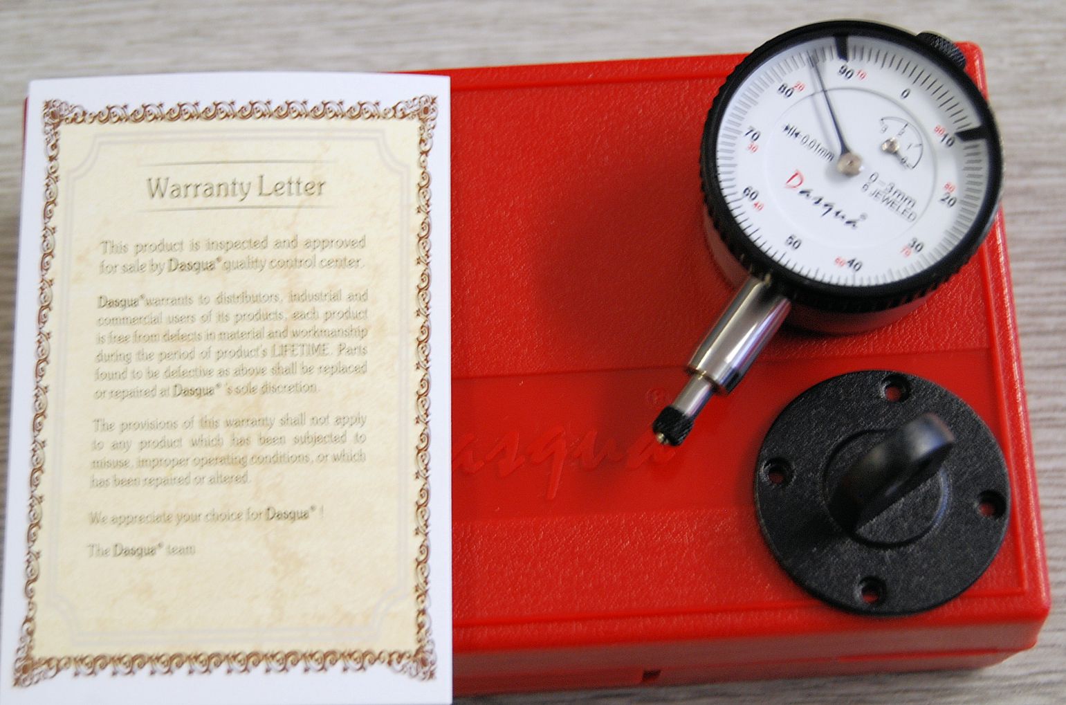 Dasqua Mini Dial Gauge 0 - 5 mm x 0.01 mm With Lug