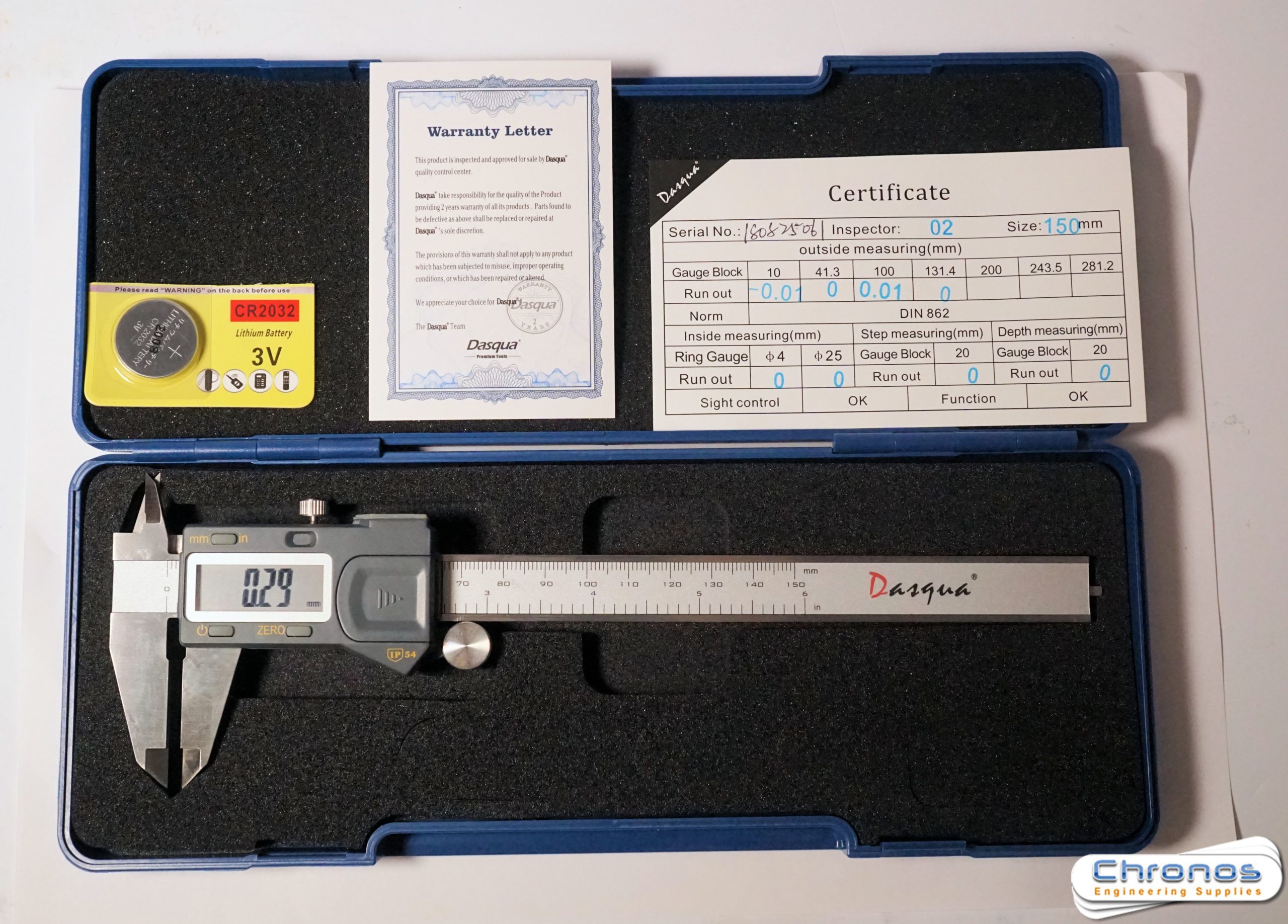 Dasqua IP54 Waterproof Digital Caliper 6 /150 mm