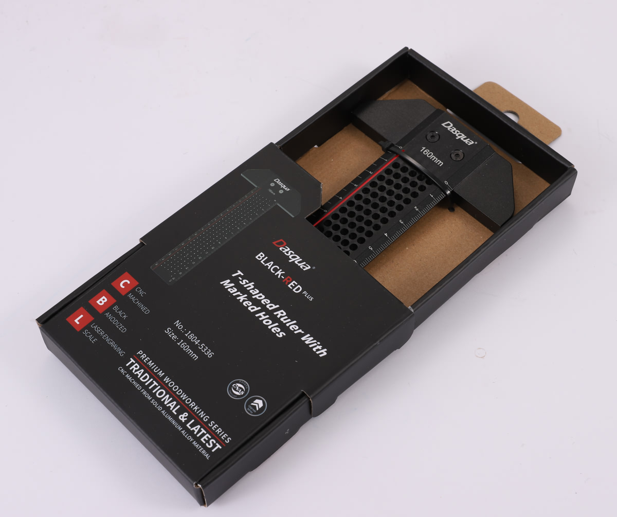 Dasqua Black-Red Plus T-Shaped Ruler With Marked Holes 160 mm - Dasqua ...