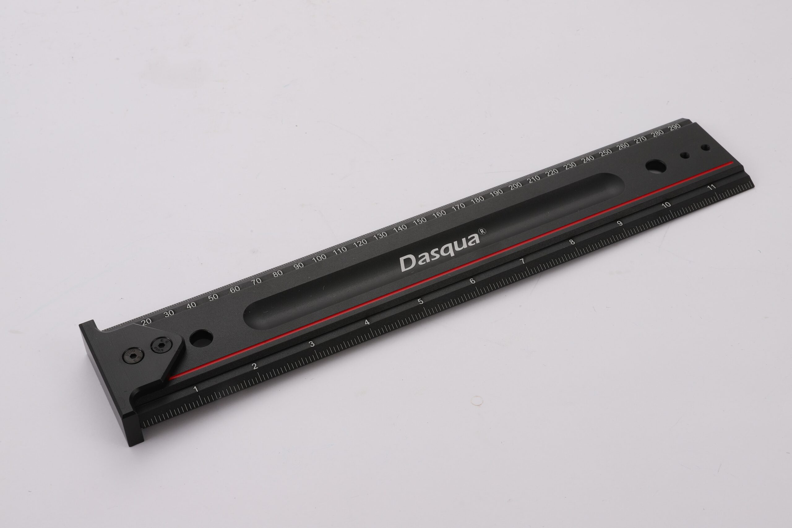 Dasqua Black-Red Plus Measuring Ruler with Hook-Stop 12" / 300 mm ...