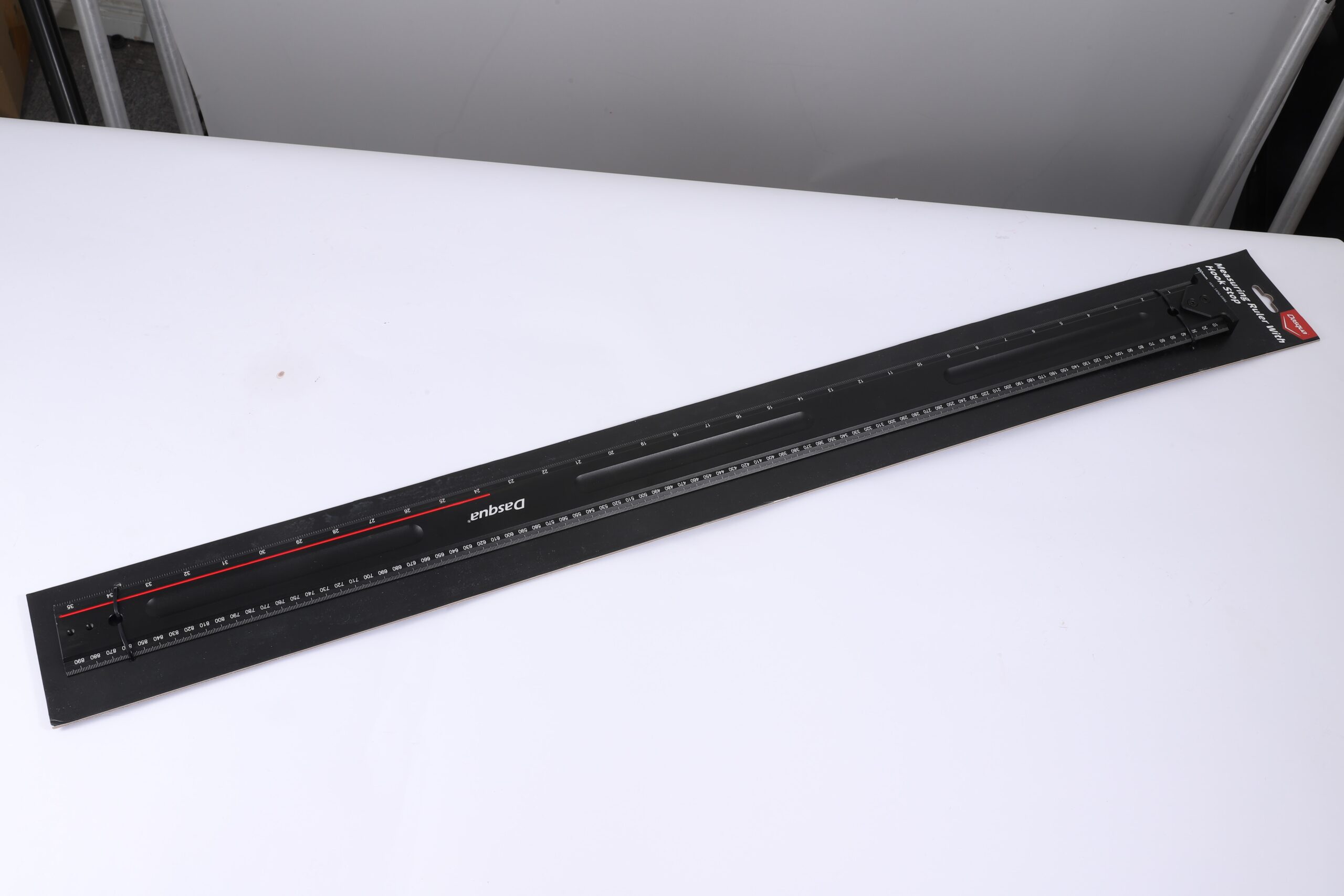 Dasqua Black-Red Plus Measuring Ruler with Hook-Stop 12" / 300 mm ...