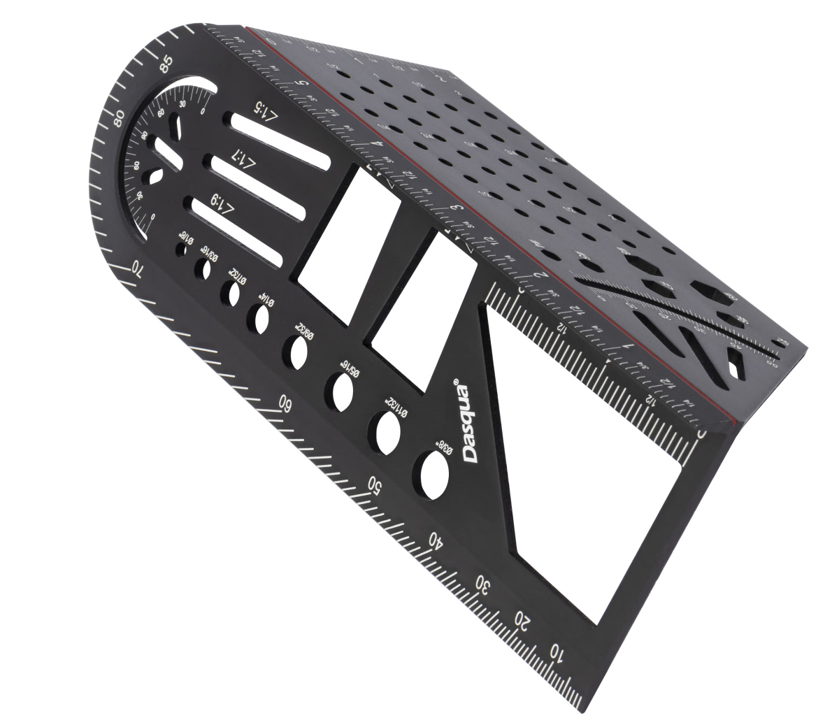 Dasqua Black-Red Plus Multifunctional 3D Mitre Angle Rule Imperial ...