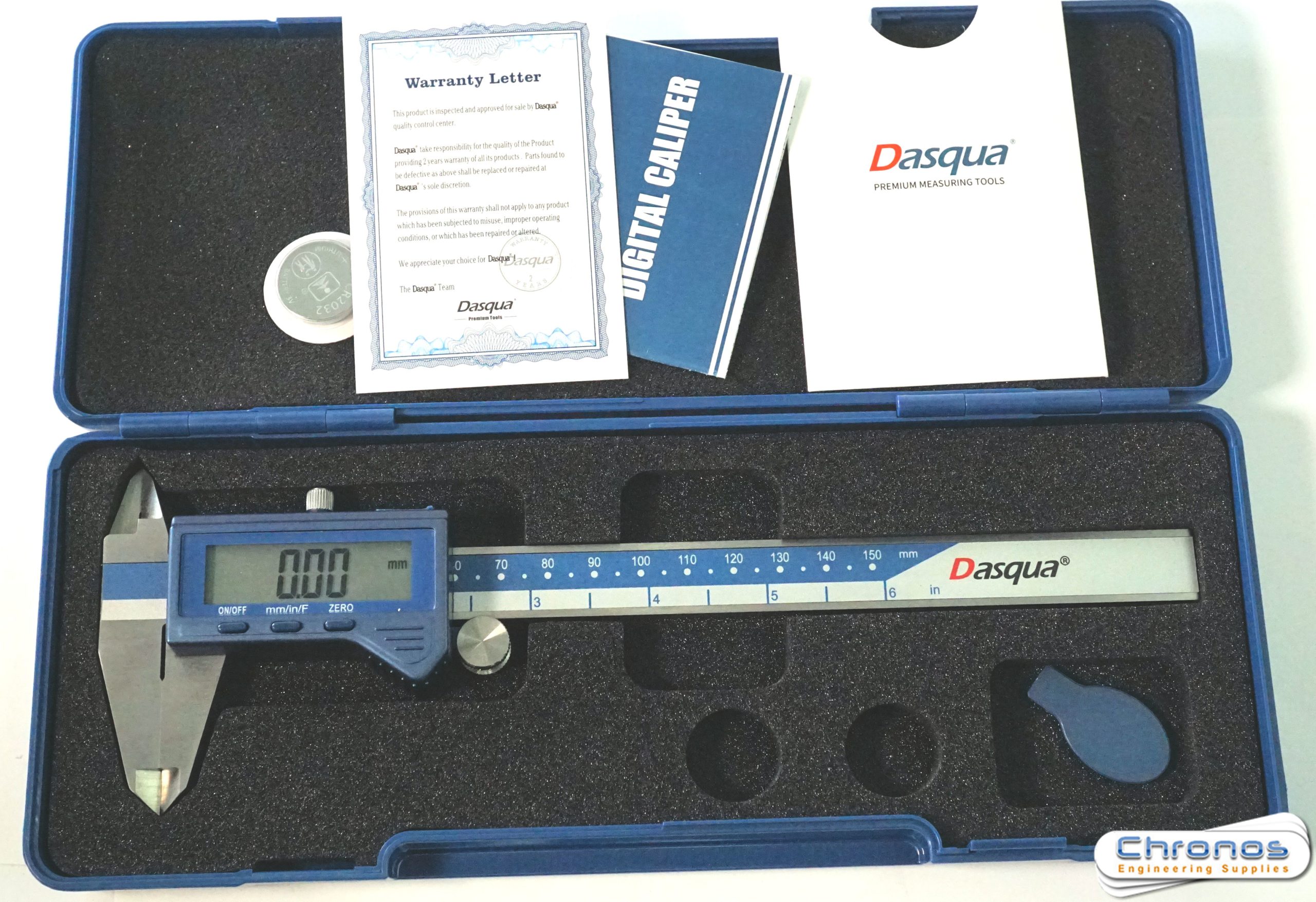 Dasqua Big Screen Digital Caliper 0-200 mm / 0-8" Metal Housing